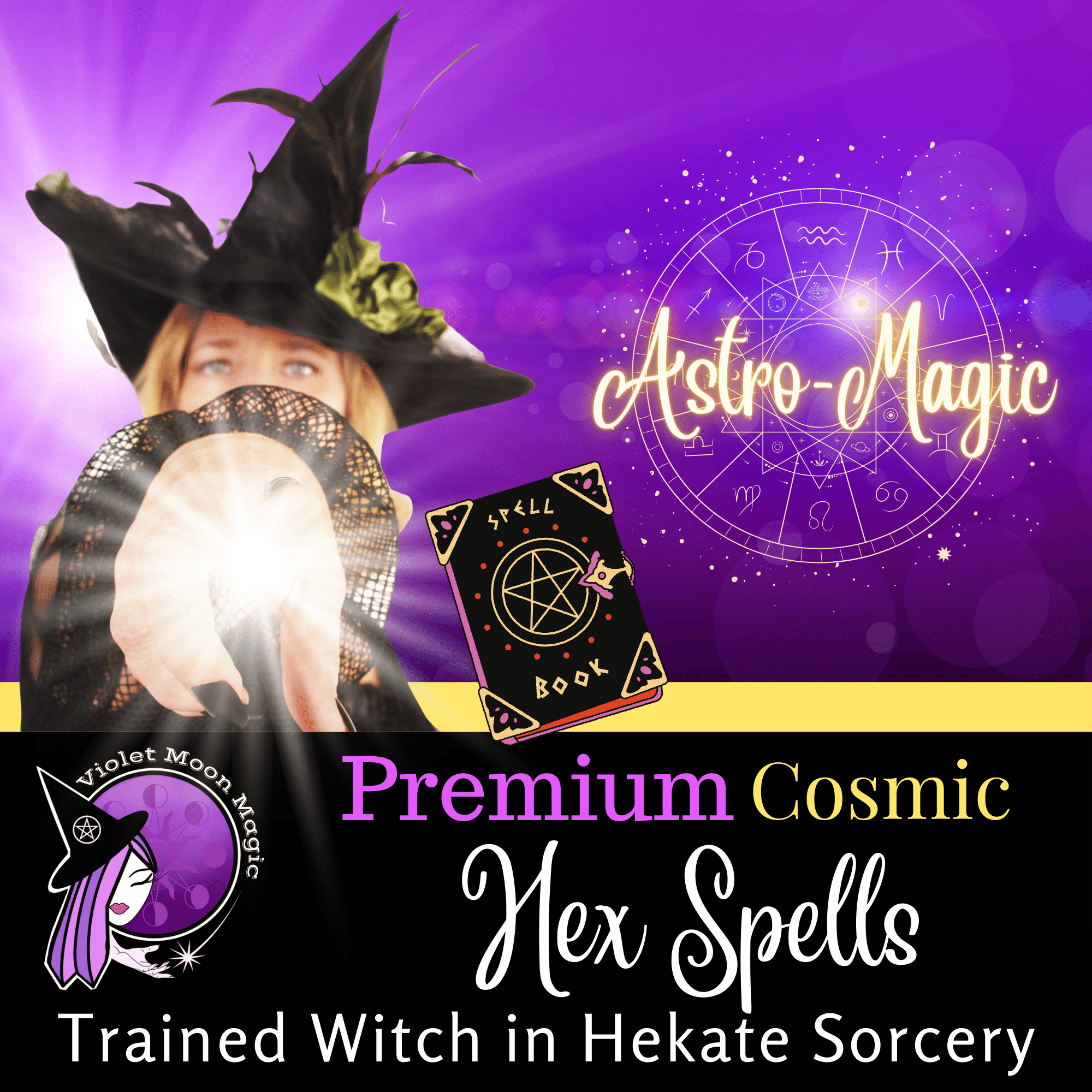 2022 Premium Cosmic Hex Spells | Violet Moon Magic Tarot & Witchery